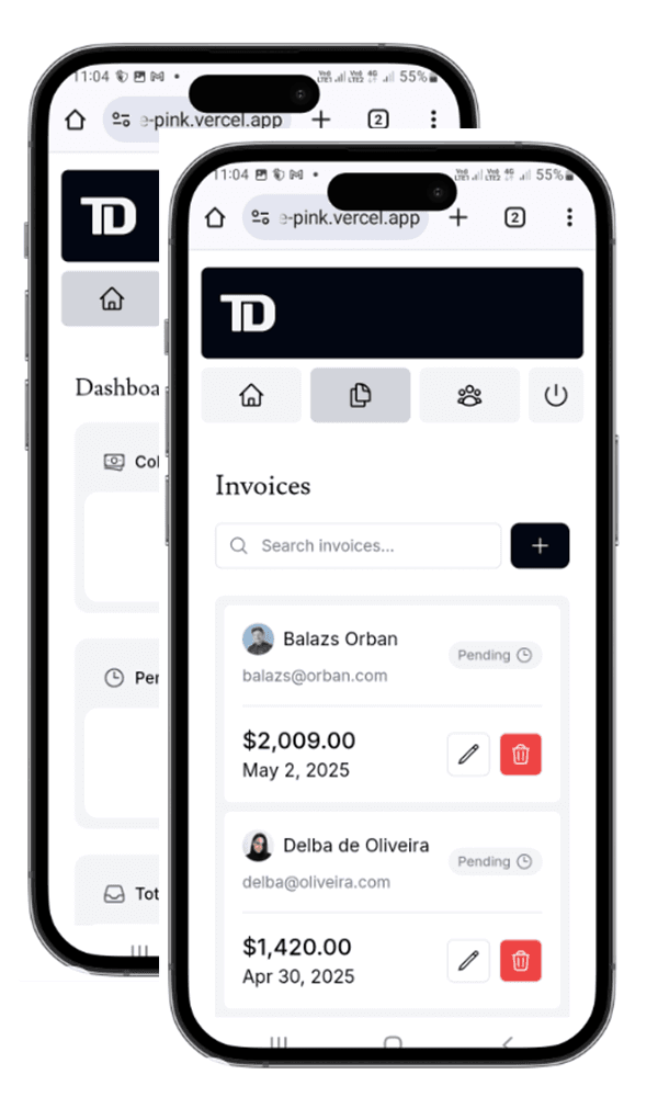 Invoice Management Dashboard